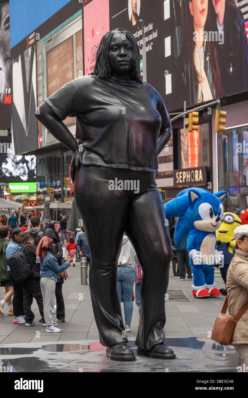 Grounded in the Stars sculpture by Thomas J Price in Times Square in ...