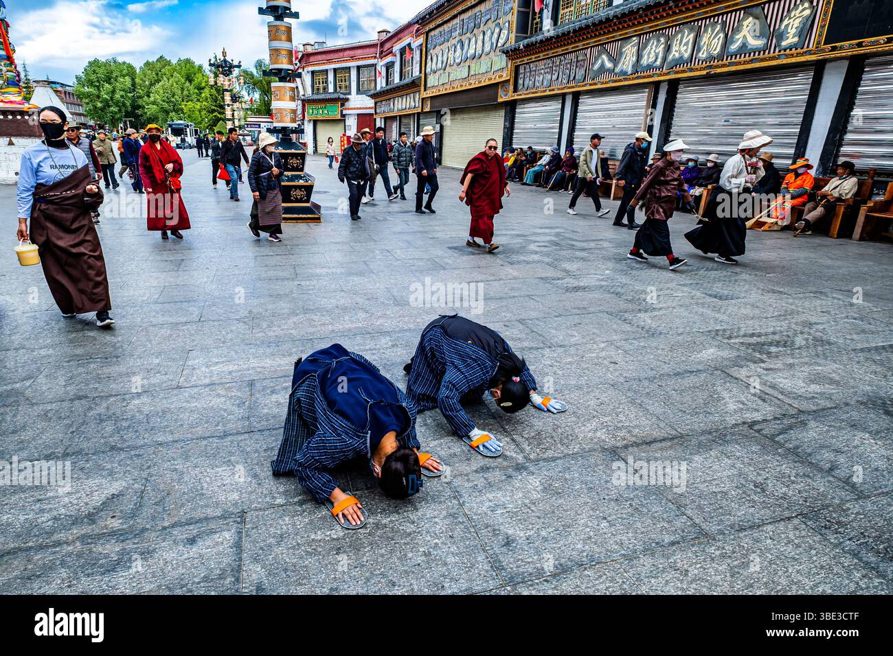 China, Tibet Autonomous Region, Lhasa, Barkhor, or circumambulation ...