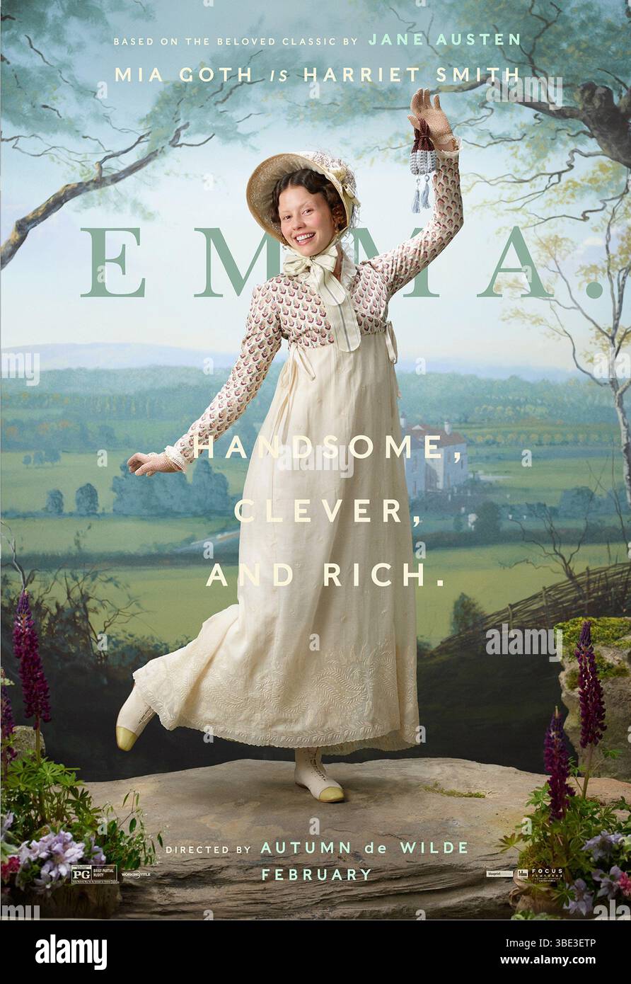 Emma. Year : 2020 USA / UK Directed by Autumn de Wilde Mia Goth American poster Stock Photo - Alamy