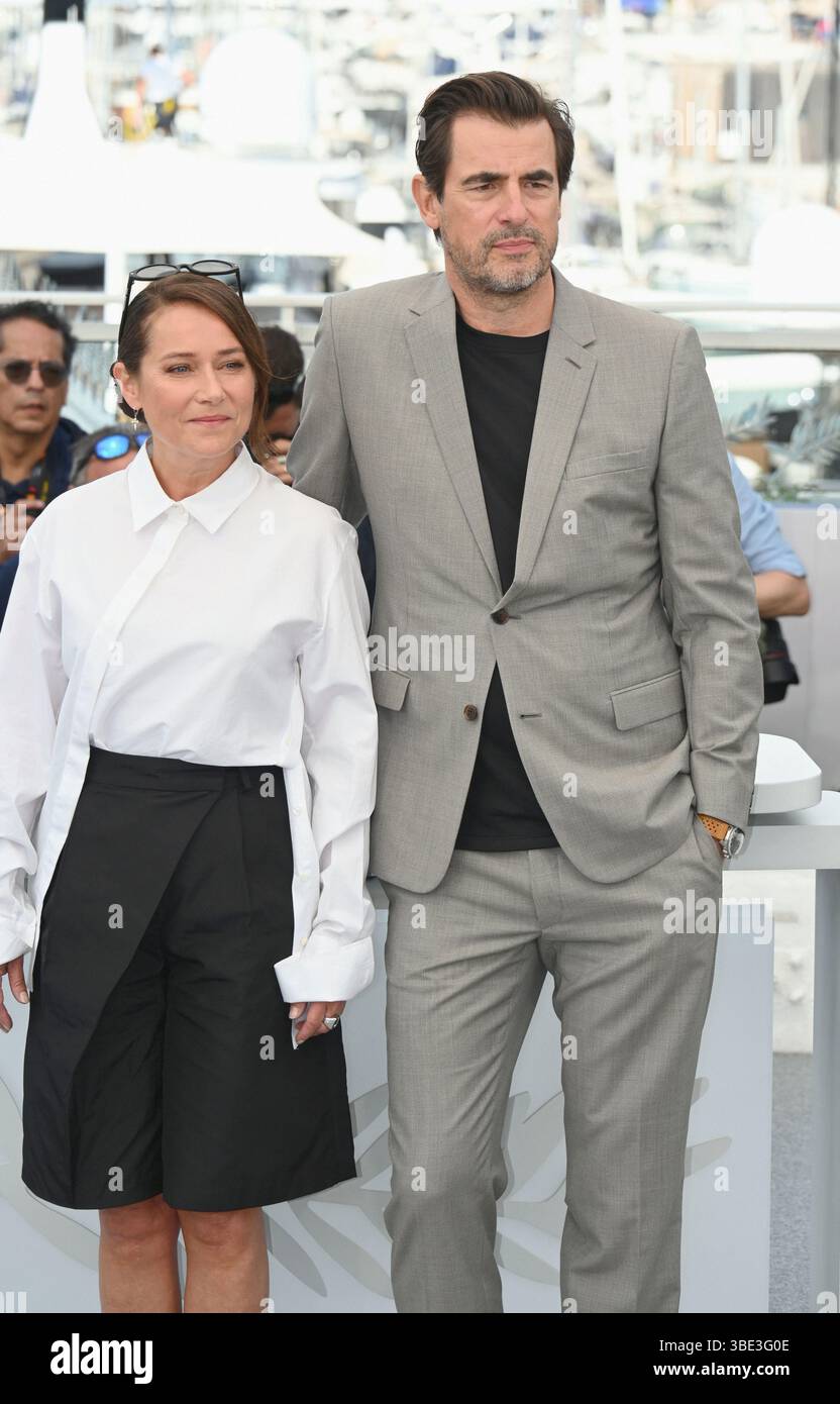 Sidse Babett Knudsen (in Dior), Claes Bang Photocall of the film "L ...