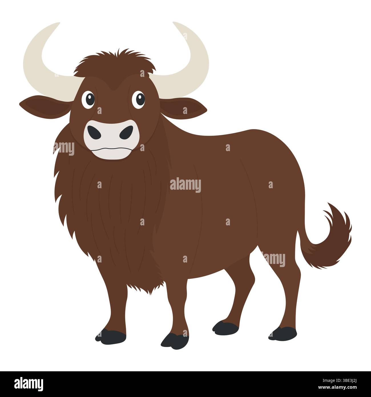 Bull in flat style. Vector illustration of an animal on a farm Stock ...