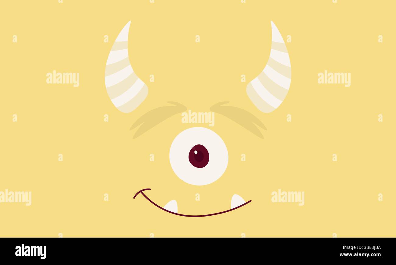 Funny Cyclops Monster Face Background Stock Vector Image & Art - Alamy