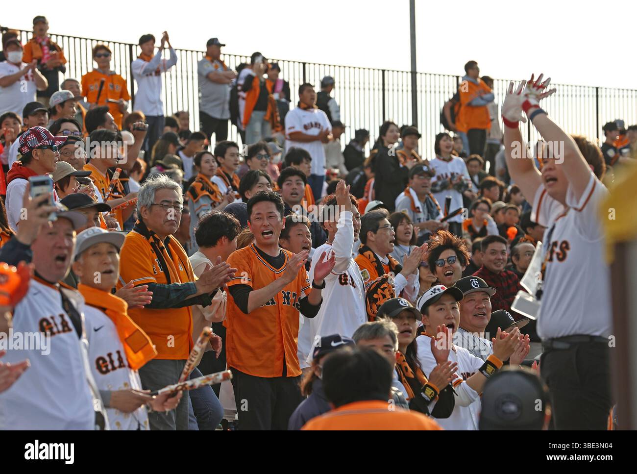 A capacity crowd fills the Toyama Municipal Baseball Stadium in Toyama ...