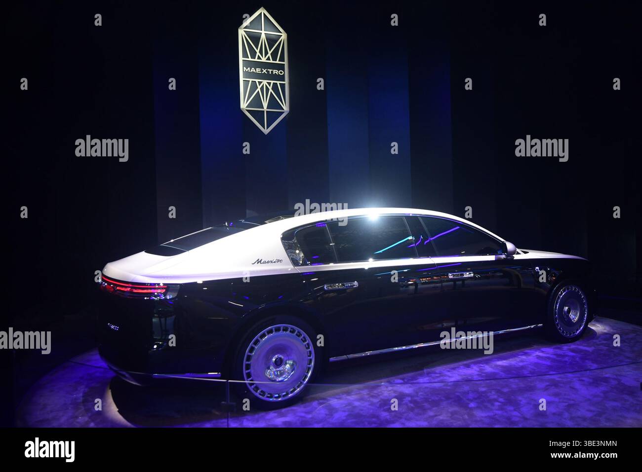 A Huawei MAEXTRO S800 ultra-luxury car displayed at the 2025 Shanghai International Auto Show in ...