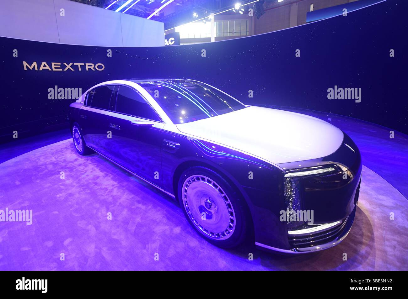 A Huawei MAEXTRO S800 ultra-luxury car displayed at the 2025 Shanghai International Auto Show in ...