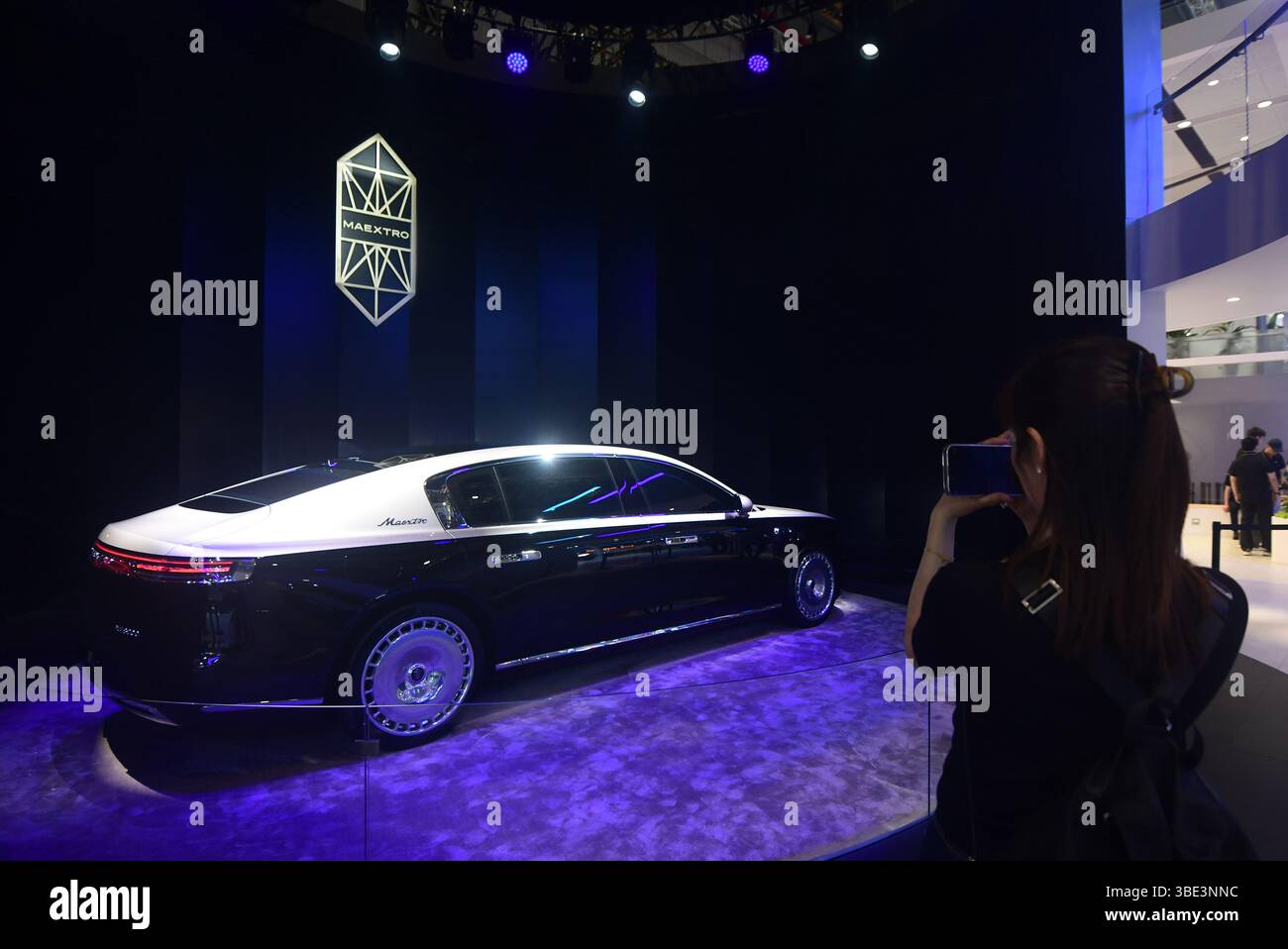 A Huawei MAEXTRO S800 ultra-luxury car displayed at the 2025 Shanghai International Auto Show in ...