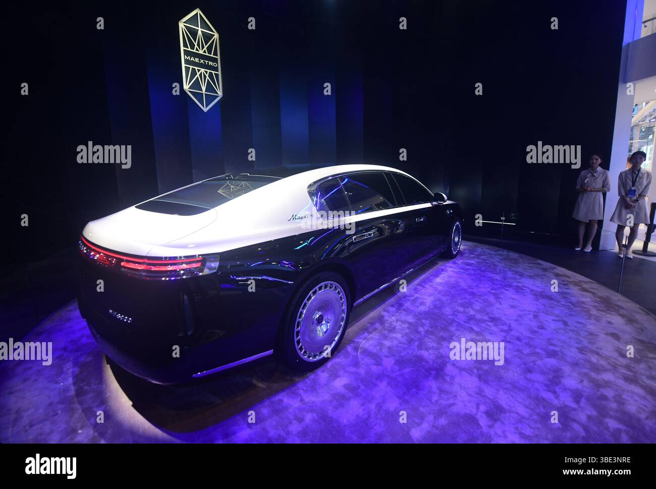 A Huawei MAEXTRO S800 ultra-luxury car displayed at the 2025 Shanghai International Auto Show in ...