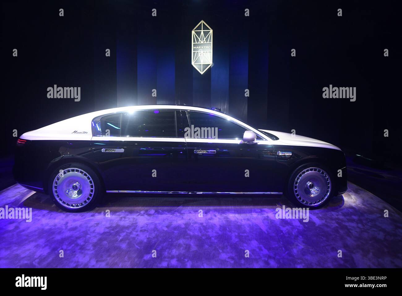 A Huawei MAEXTRO S800 ultra-luxury car displayed at the 2025 Shanghai International Auto Show in ...