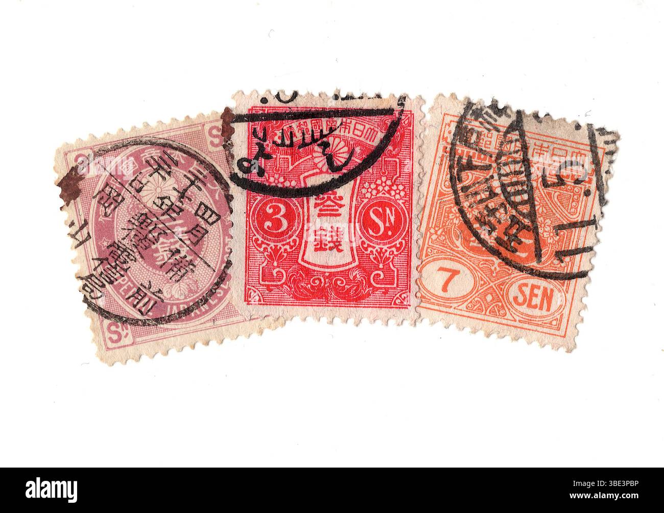 Vintage postage stamps from Japan isolated on a white background Stock ...