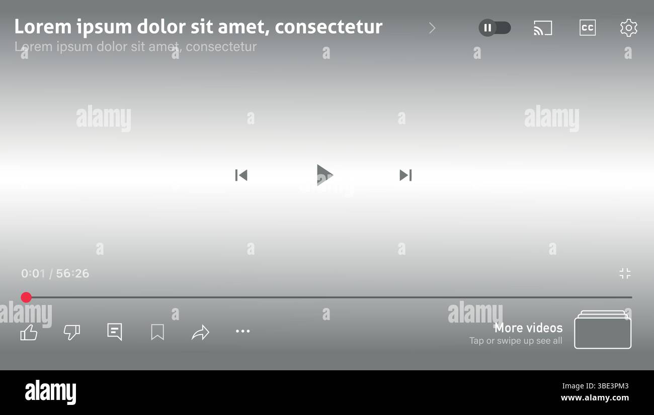 Youtube video template mockup 2025. Youtube app interface blank video ...