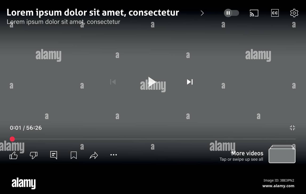 Youtube video template mockup 2025. Youtube app interface blank video ...