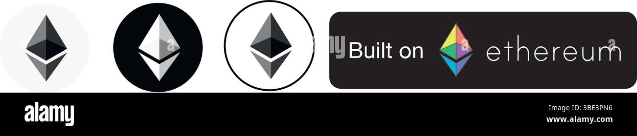 Built on Ethereum Logo. ETH. Editorial vector illustration Stock Vector ...