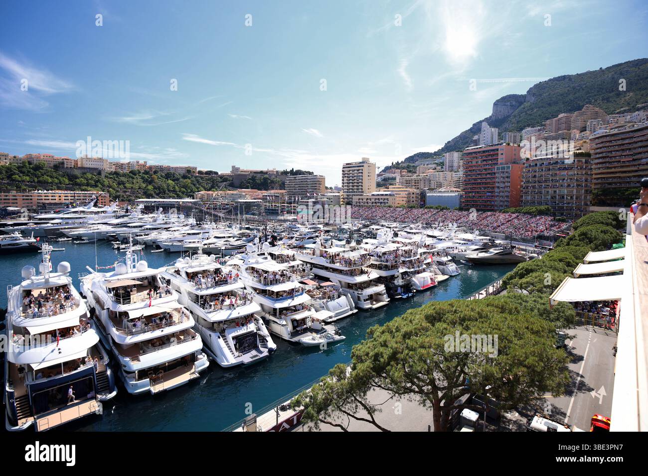 Panoramic view of the harbour of Monaco during the F1 Grand Prix of ...