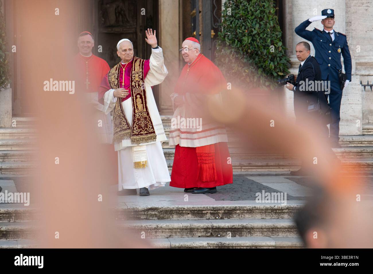 Rome, Italy MAY 25 2025: Pope Leo XIV, Robert Francis Prevost at the Basilica di Santa Maria ...