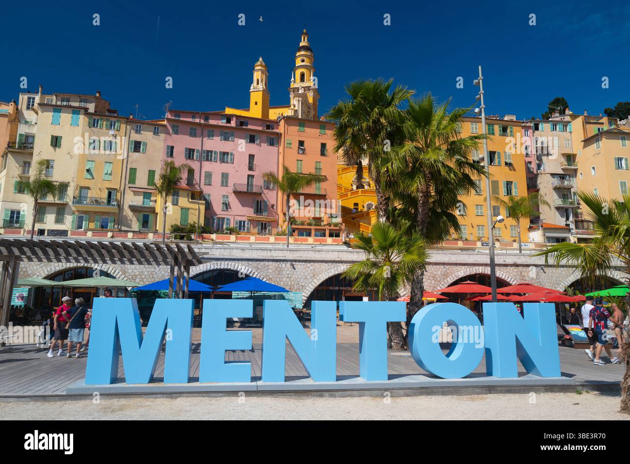 This image wask taken from the beach, looking inland, of Menton on the ...