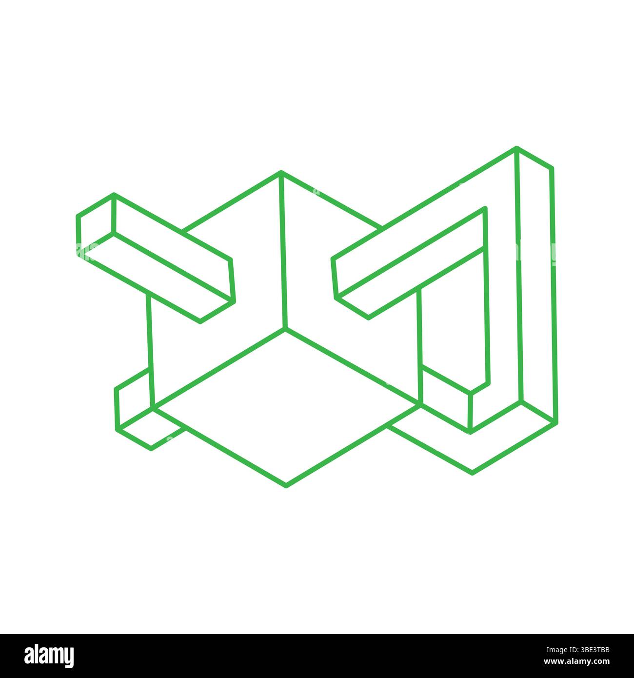 Optical illusion logo. Impossible shapes vector. Optical art objects. Geometric figures. Escher ...