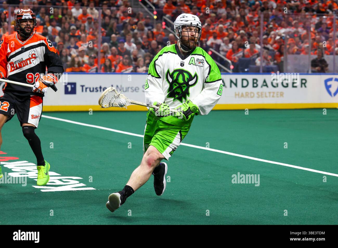 May 24th 2025: Saskatchewan Rush defenseman Mike Messenger (8) runs in ...