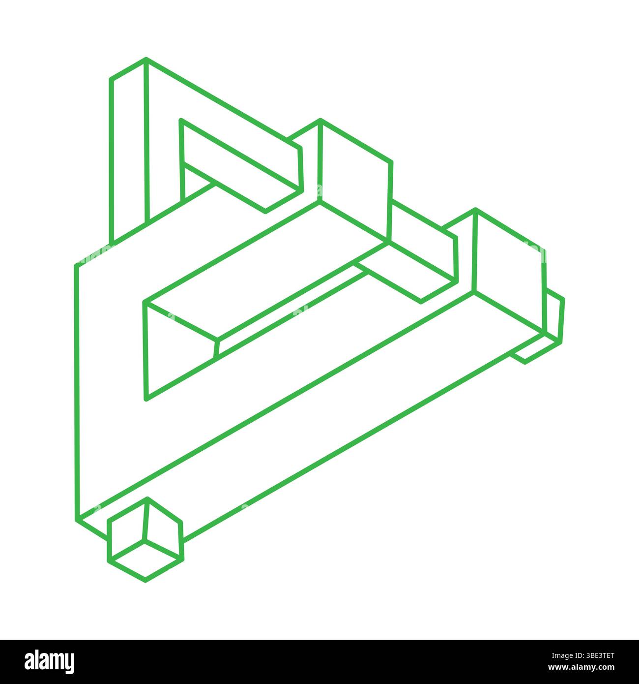 Impossible optical illusion shapes. Logo. Optical art objects. Impossible figures. Line art ...