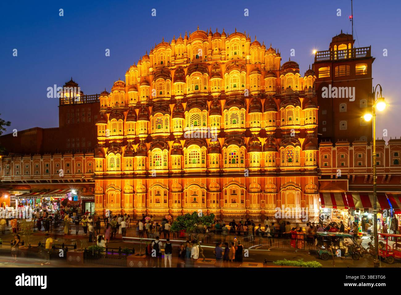 HDR Sunset View of Hawa Mahal – Iconic Jaipur Palace Illuminated at ...