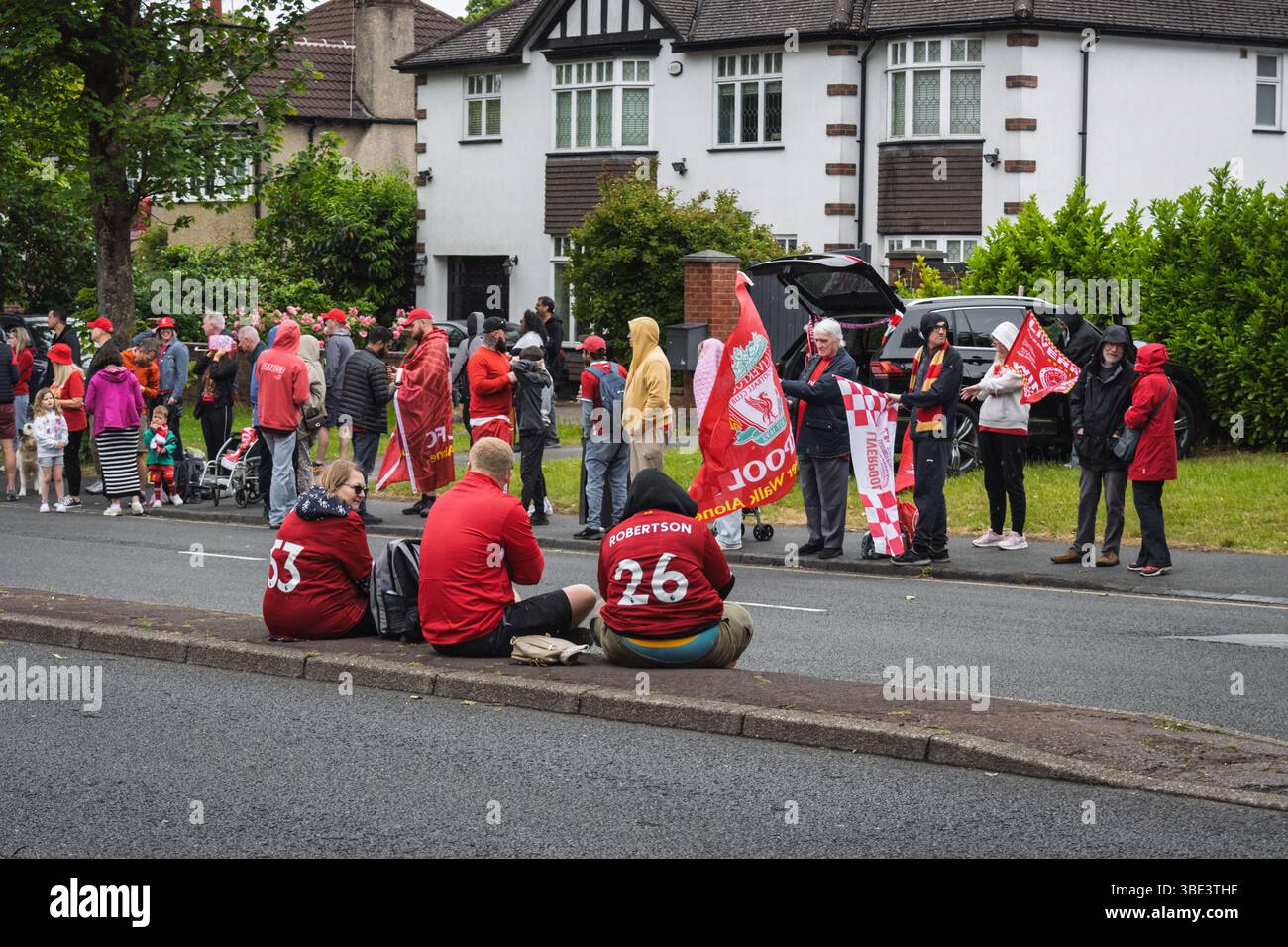 Liverpool supporters waiting on Queens Drive before the Liverpool FC ...