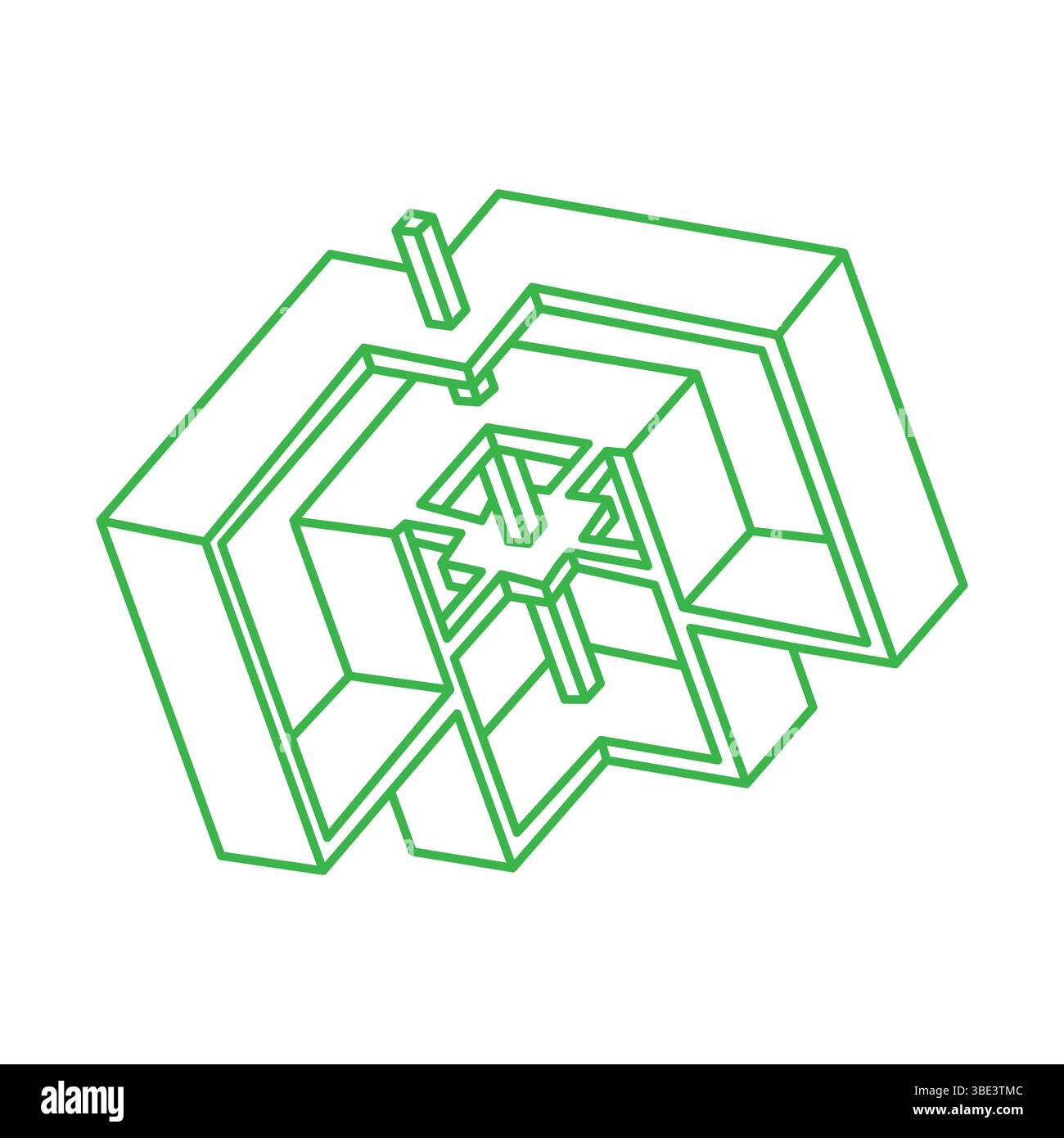 Impossible shapes. Sacred geometry figure. Optical illusion logo ...