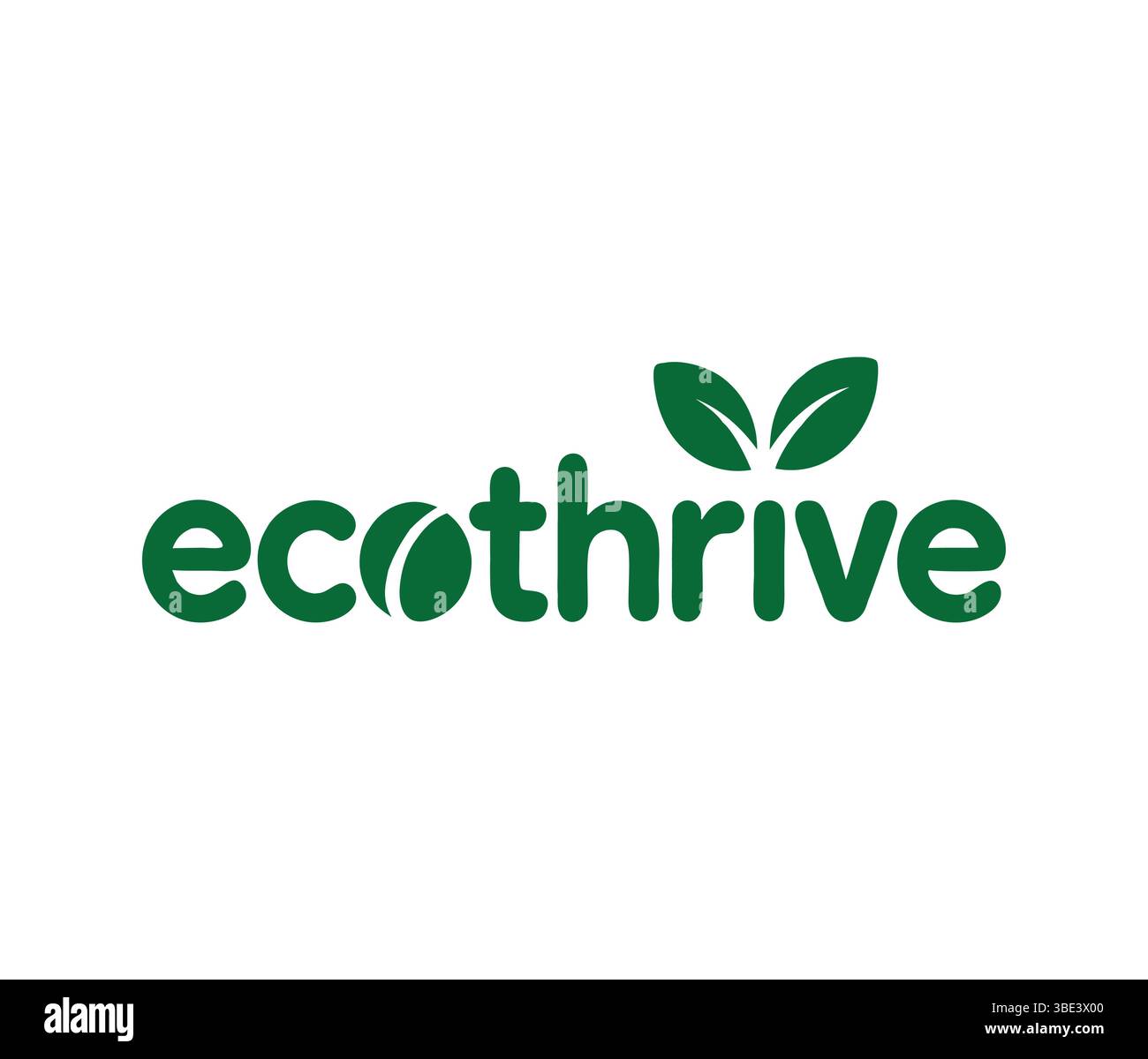 Ecothrive Logo - Sustainable Leaf Design Stock Vector Image & Art - Alamy