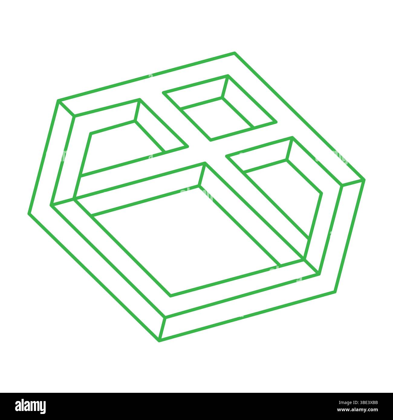 Impossible shapes. Sacred geometry figure. Optical illusion logo ...