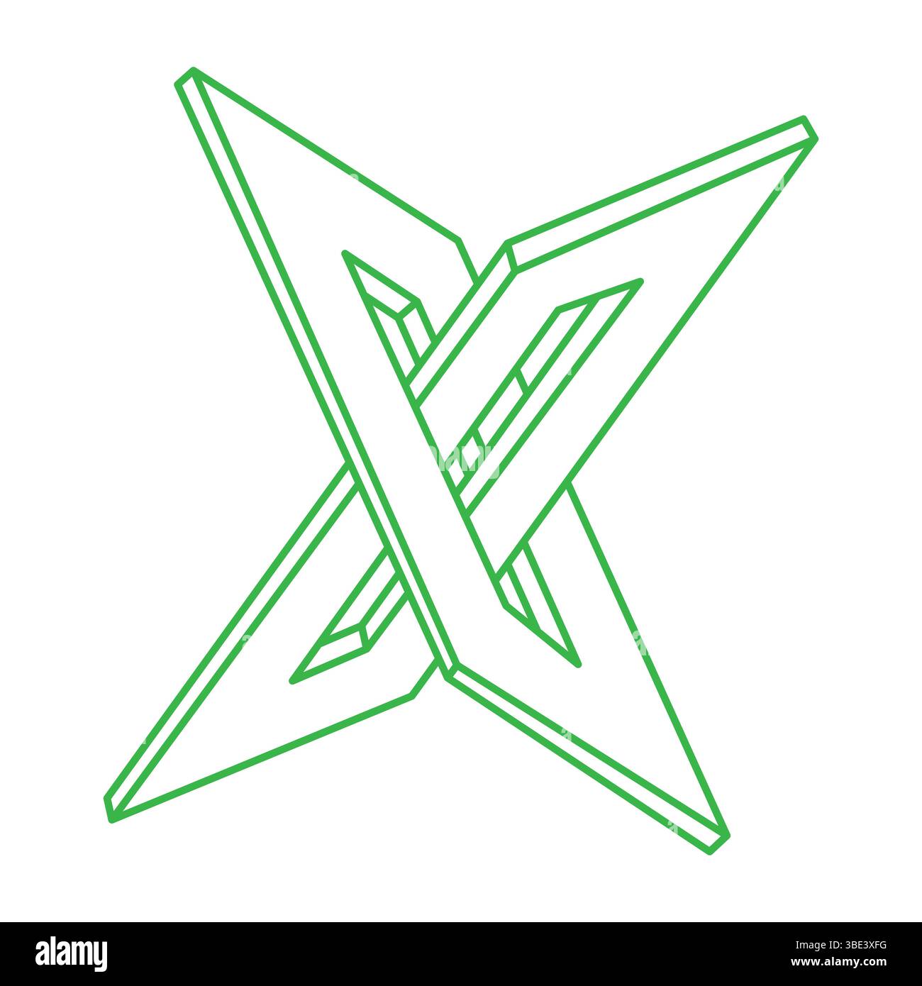 Impossible shapes. Sacred geometry figures. Optical illusion. Abstract eternal geometric object ...