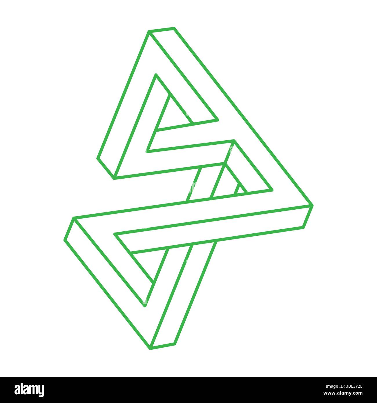 Impossible shape. Sacred geometry figure. Optical illusion. Abstract eternal geometric object ...