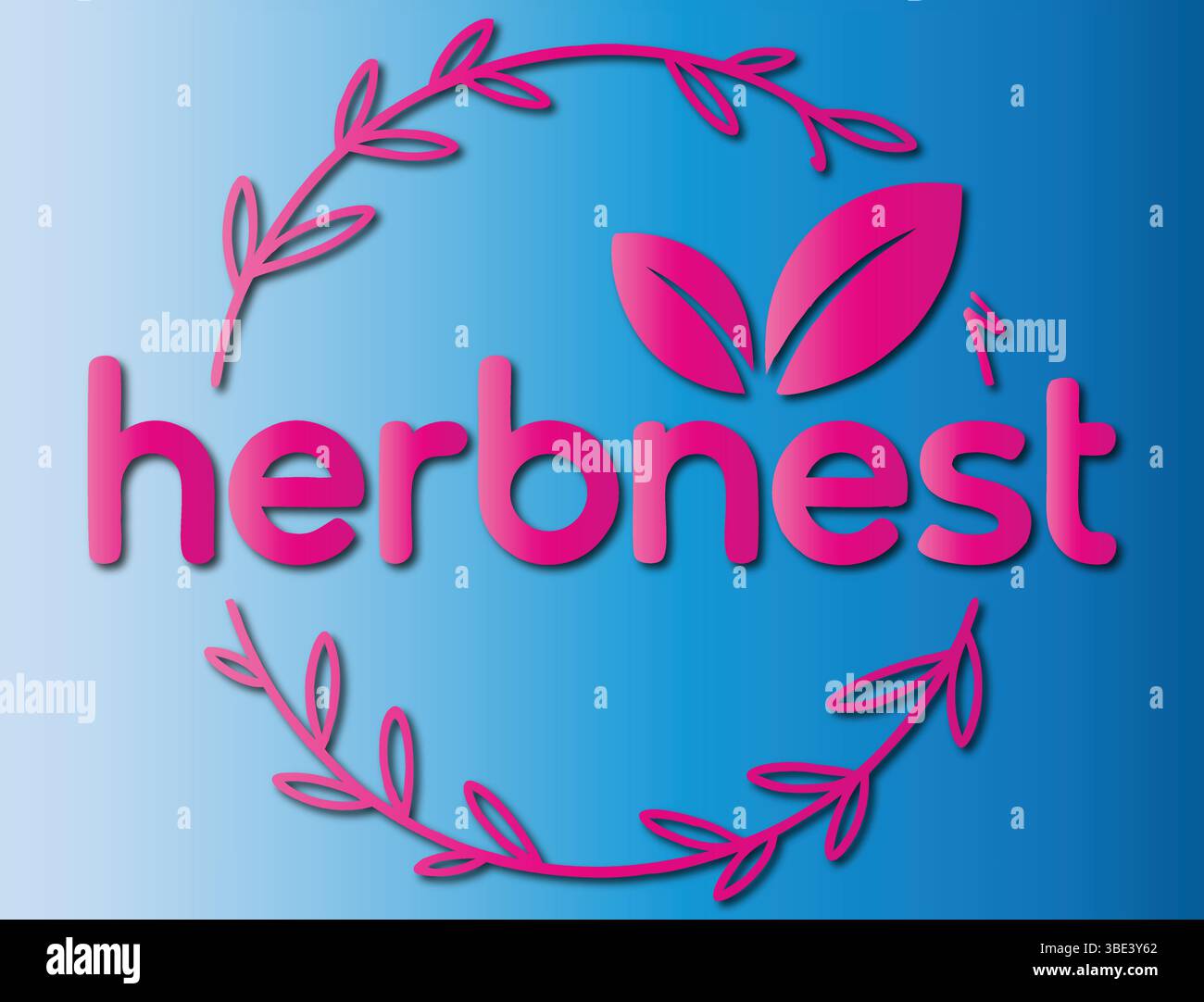 Herbnest Logo - Herbal Leaf Design Stock Vector Image & Art - Alamy