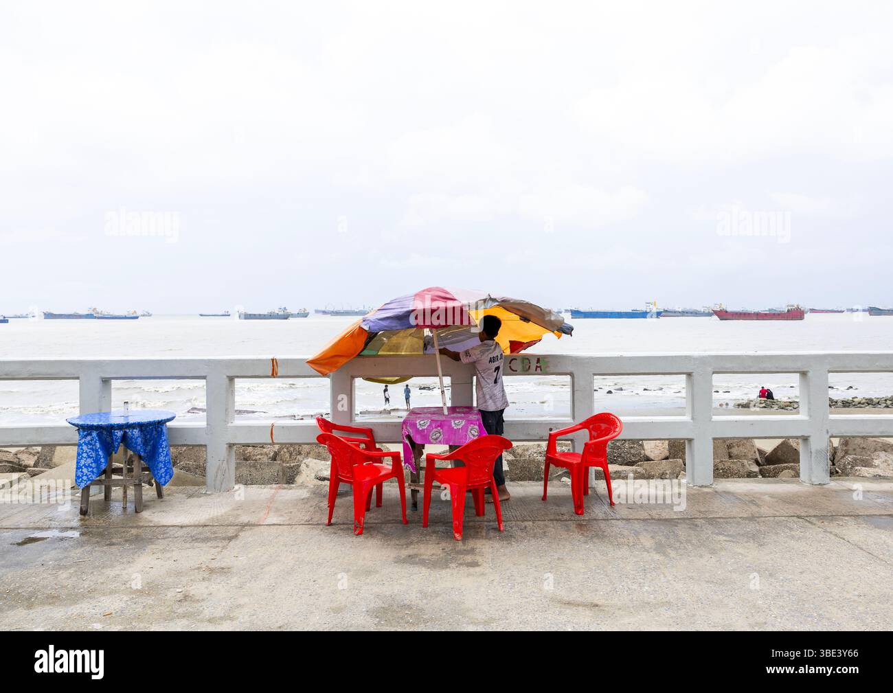 Restaurant on the beach, Chittagong Division, Chittagong, Bangladesh ...