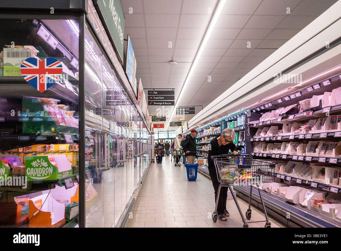 People shopping inside a Lidl shop store in England in the UK Stock ...