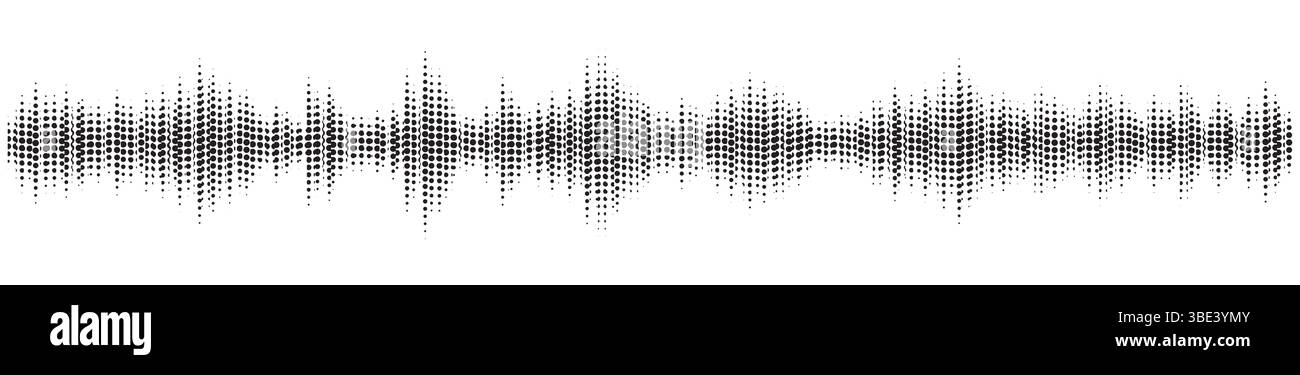 Black halftone sound waves flowing on a white background. Perfect for ...