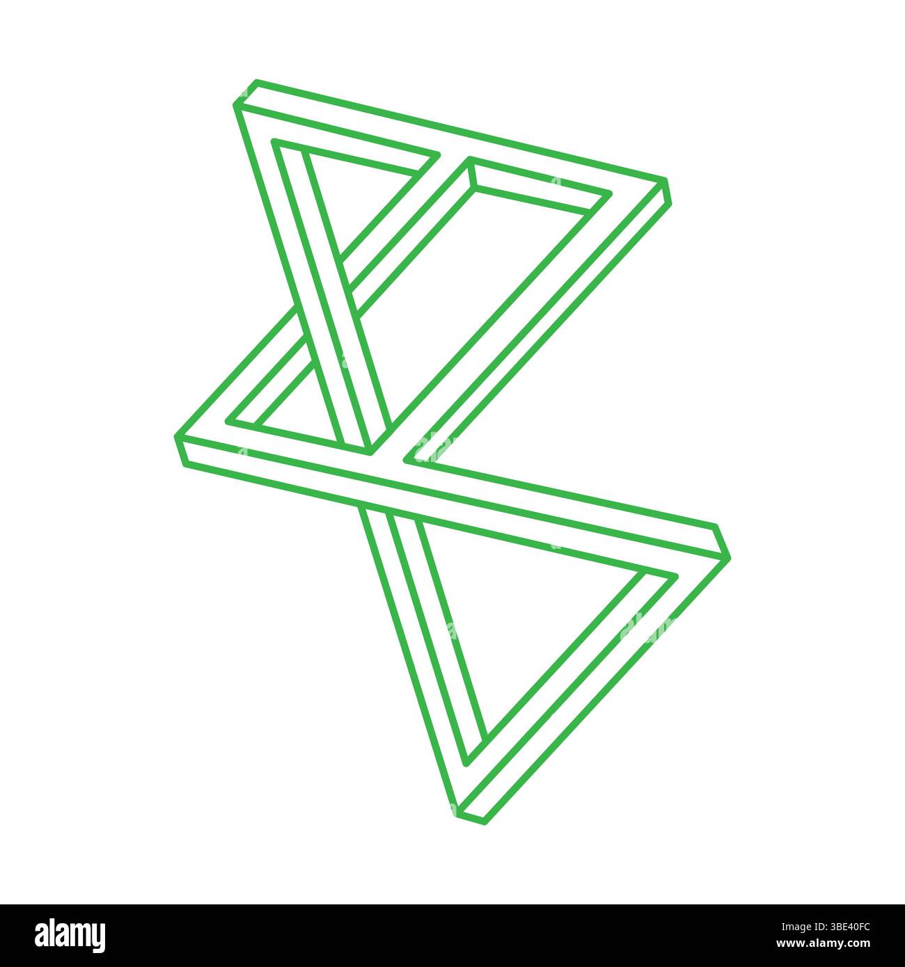 Escher paradox geometry. Optical illusion object. Sacred geometric figures. Optical art logo ...