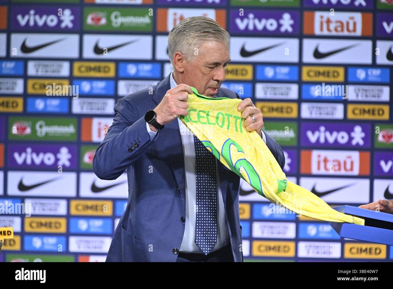 Rio de Janeiro-Brazil, May 26, 2025, Carlo Ancelotti, new coach of the ...