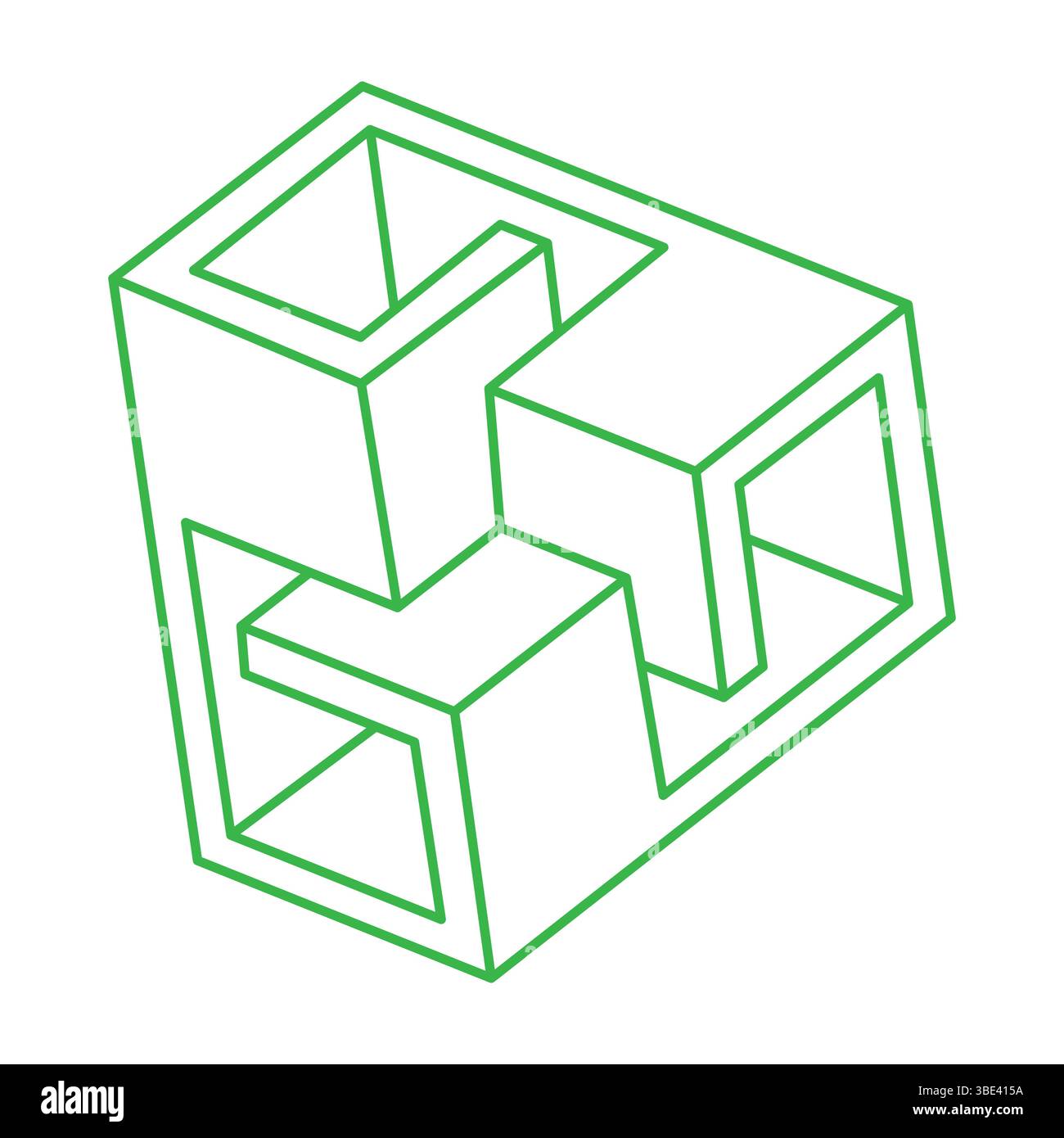 Impossible shape. Sacred geometry figure. Optical illusion. Abstract eternal geometric object ...