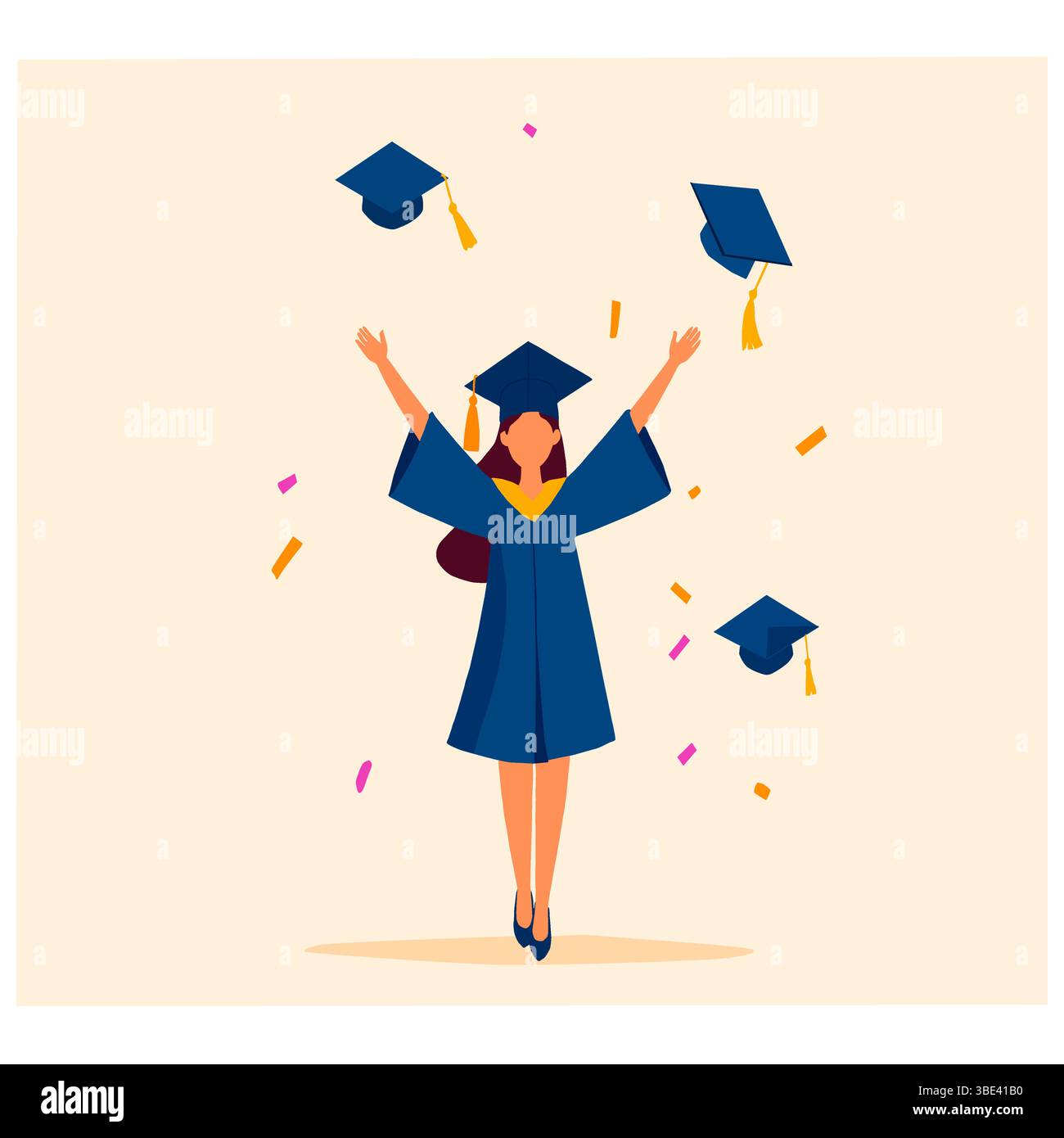 Vector Illustration Celebrating Graduation A Moment of Triumph and ...