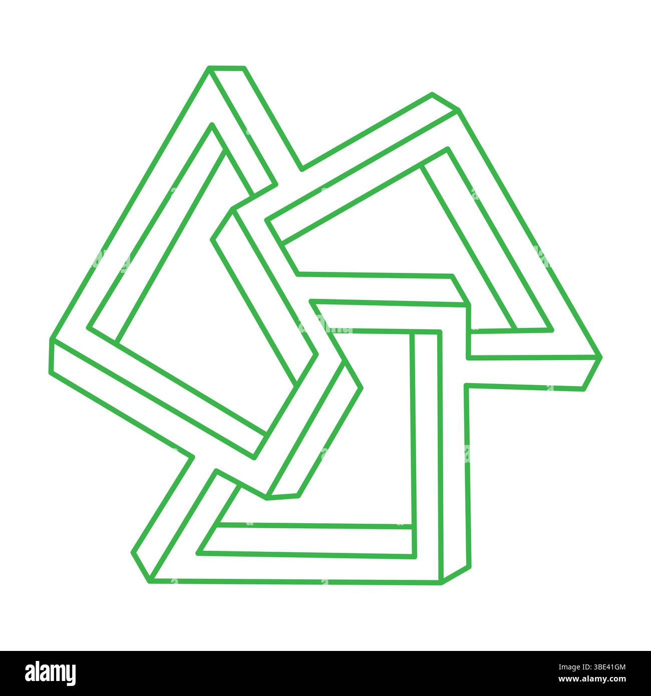 Impossible shapes, optical illusion figure, vector. Escher paradox. Optical art objects ...