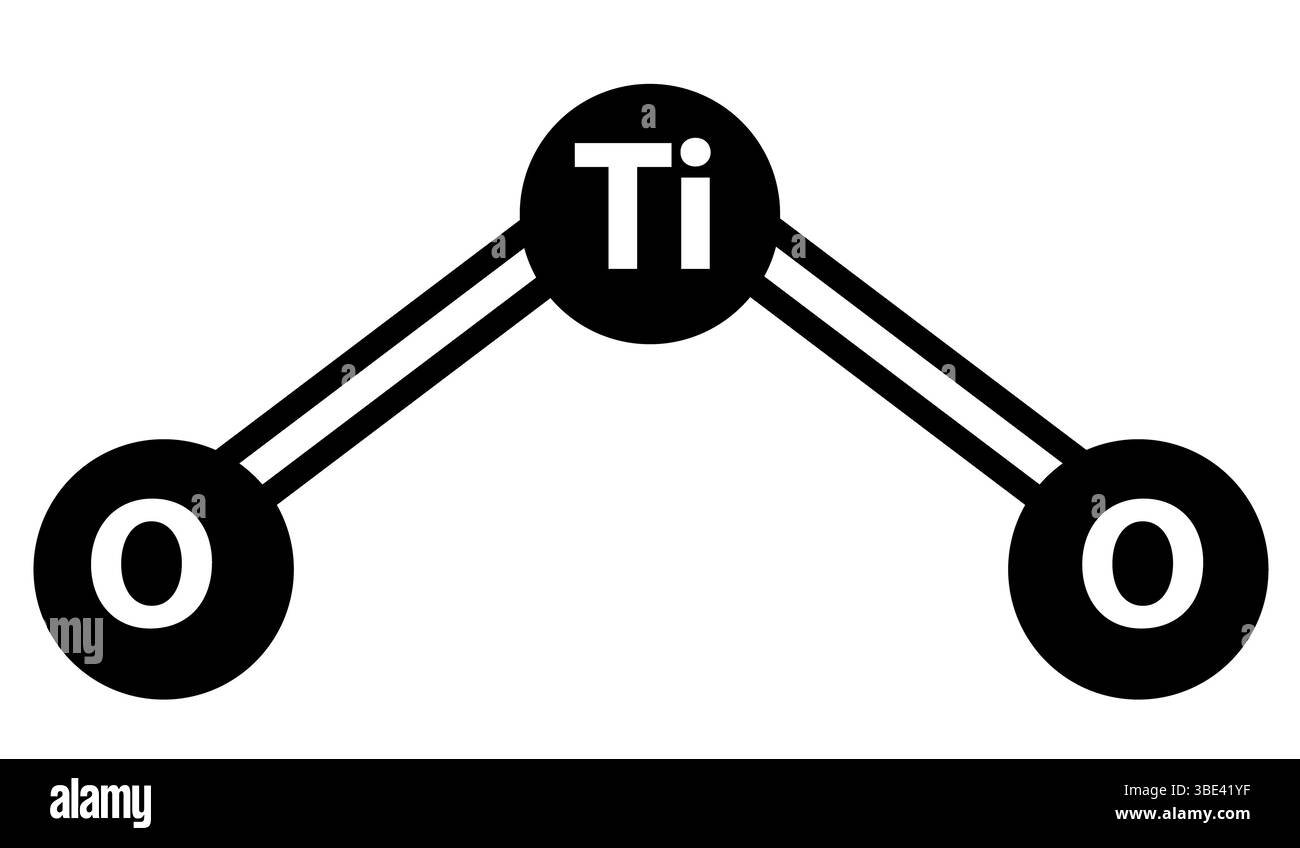 Titanium dioxide molecule. TiO2 titanium dioxide molecule sign. Titania ...