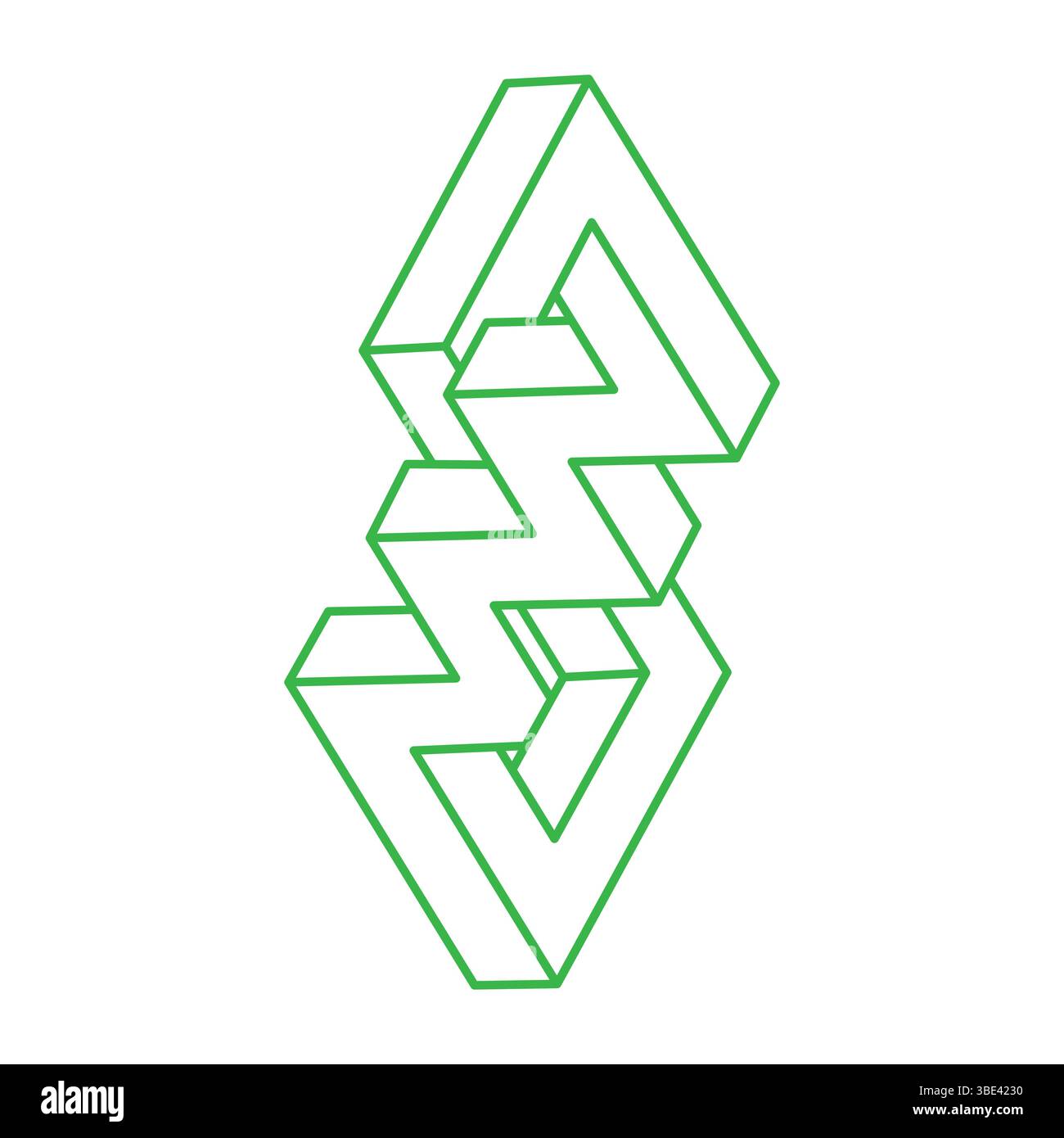 Impossible shapes. Sacred geometry figures. Optical illusion. Abstract eternal geometric object ...