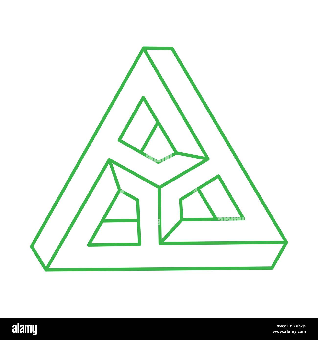 Impossible shape. Sacred geometry triangle. Optical illusion logo ...
