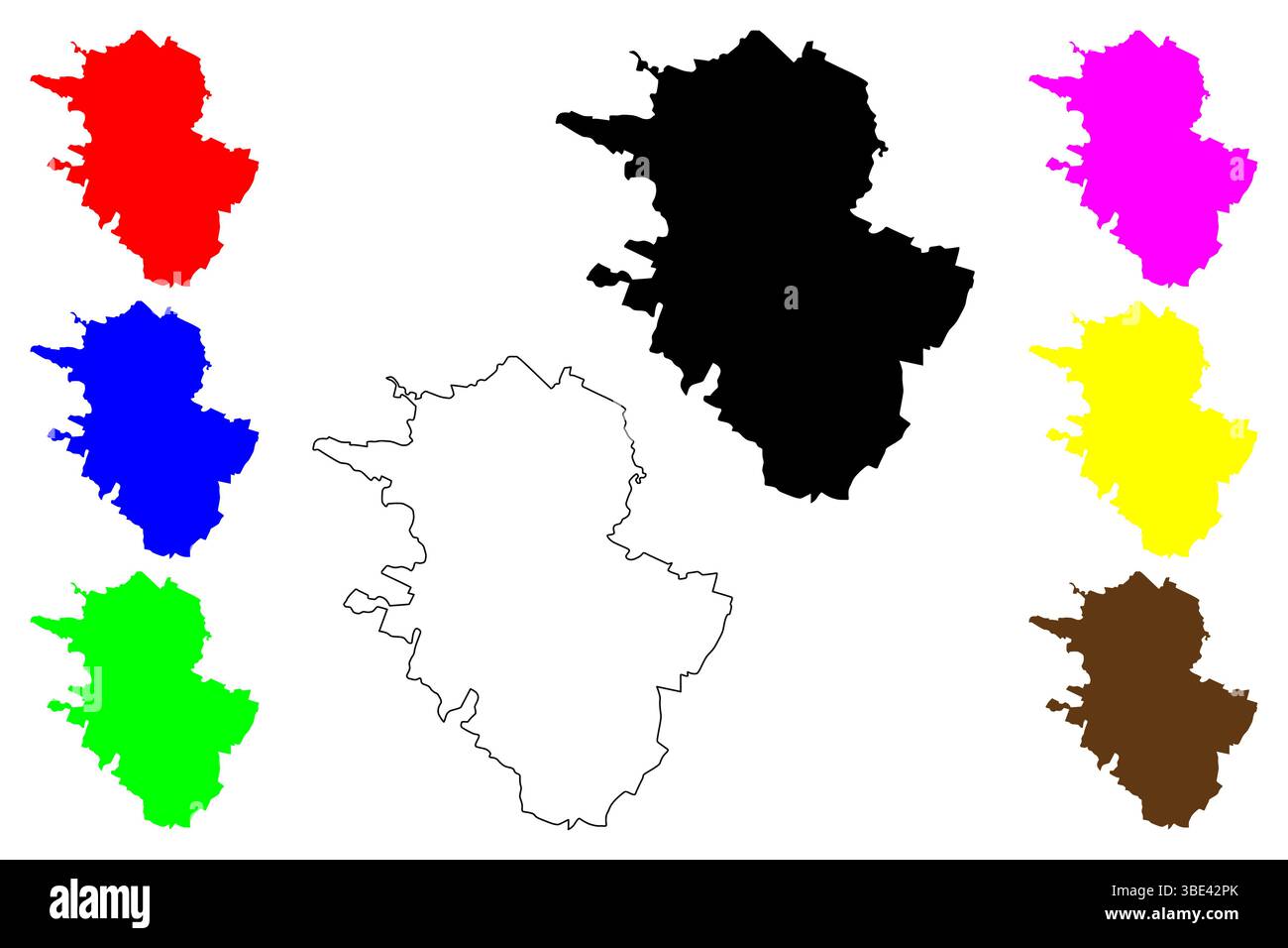 Malang city (Republic of Indonesia, Region Java) map vector ...