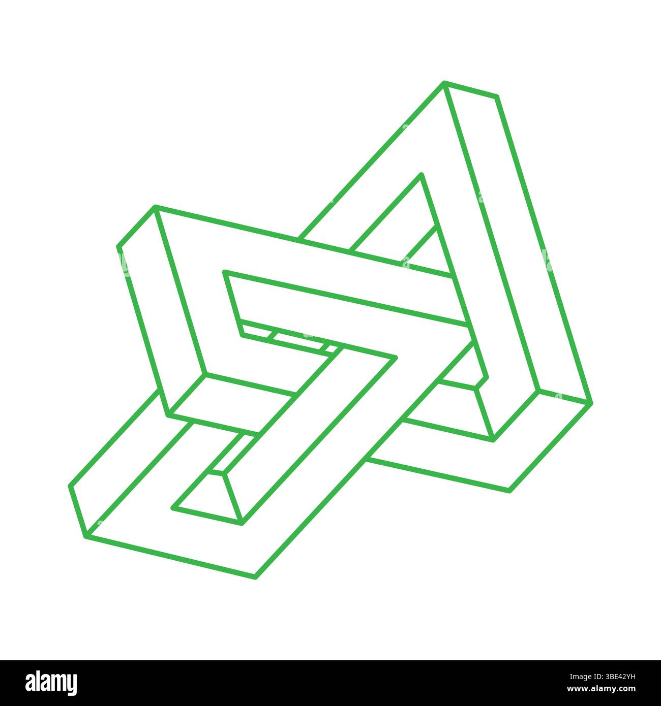 Impossible shapes, optical illusion modern logo, vector. Optical art object. Geometric figures ...