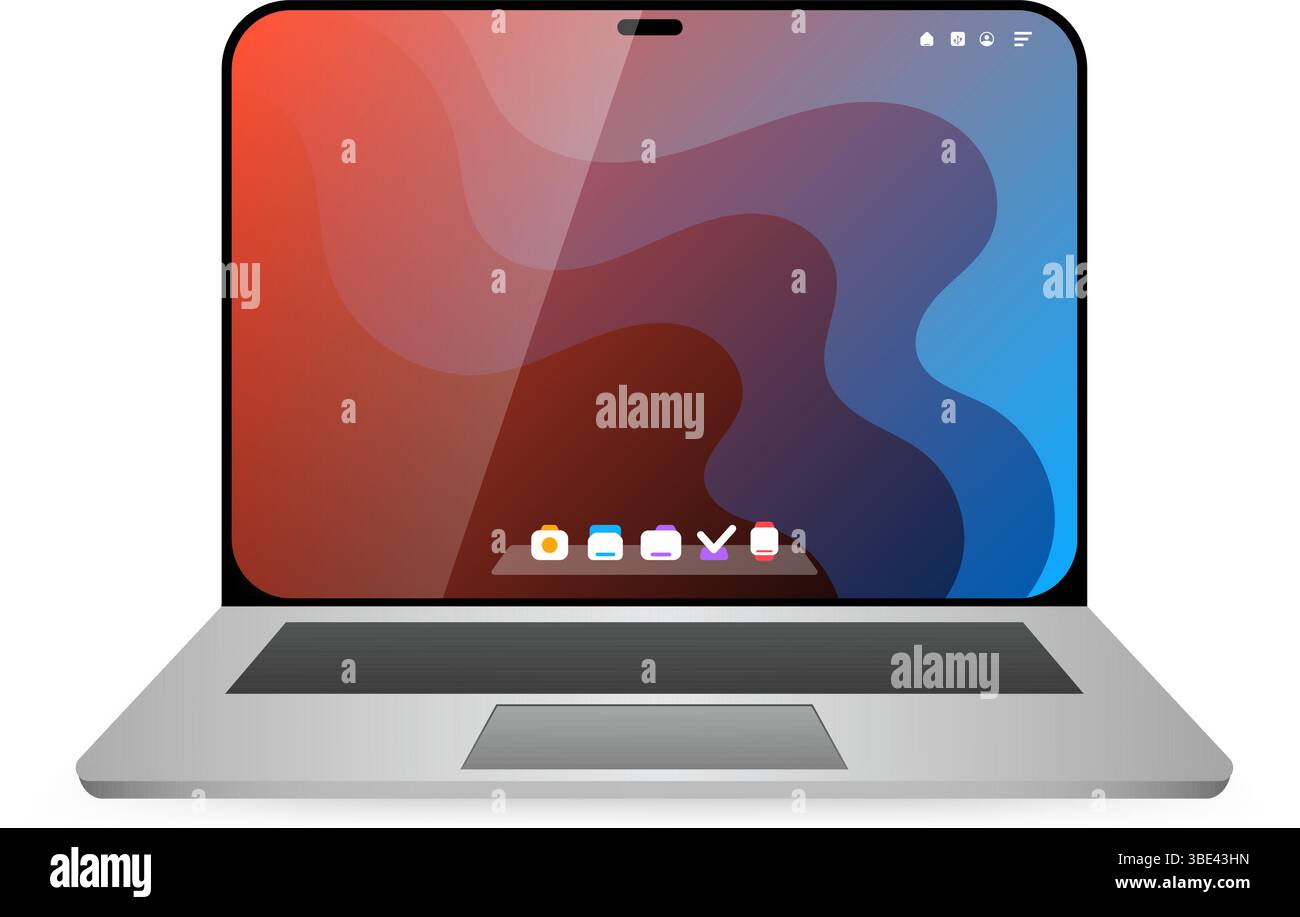 A high quality, realistic image of a sleek and modern laptop device ...