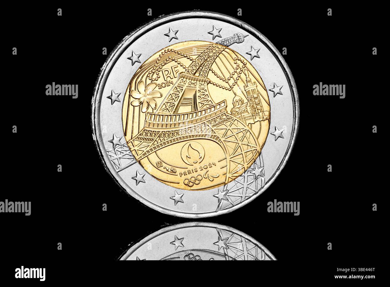 2 Euro coin issued in 2024 to commemorate the Olympic Games held in ...