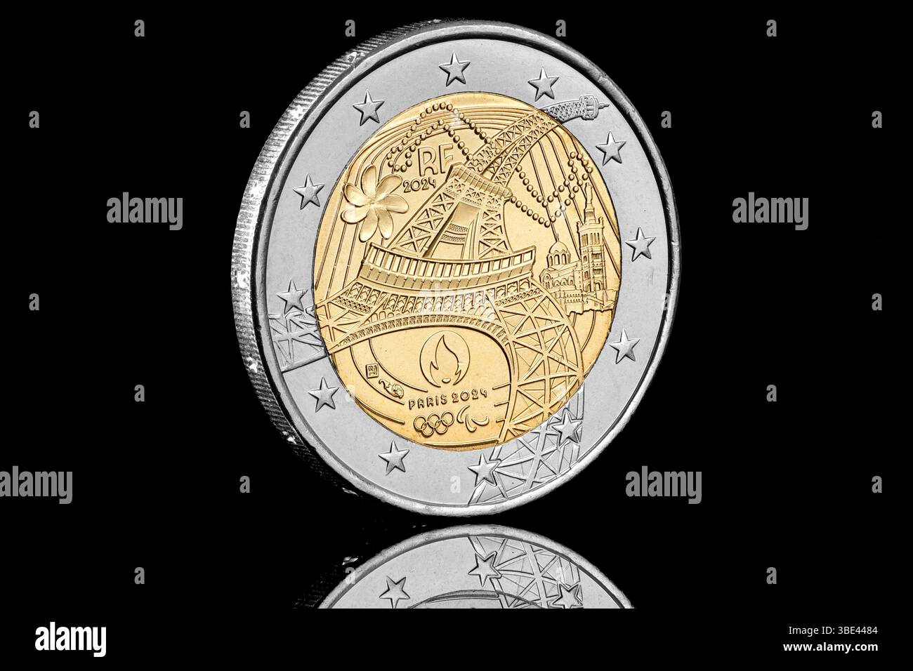 2 Euro coin issued in 2024 to commemorate the Olympic Games held in ...