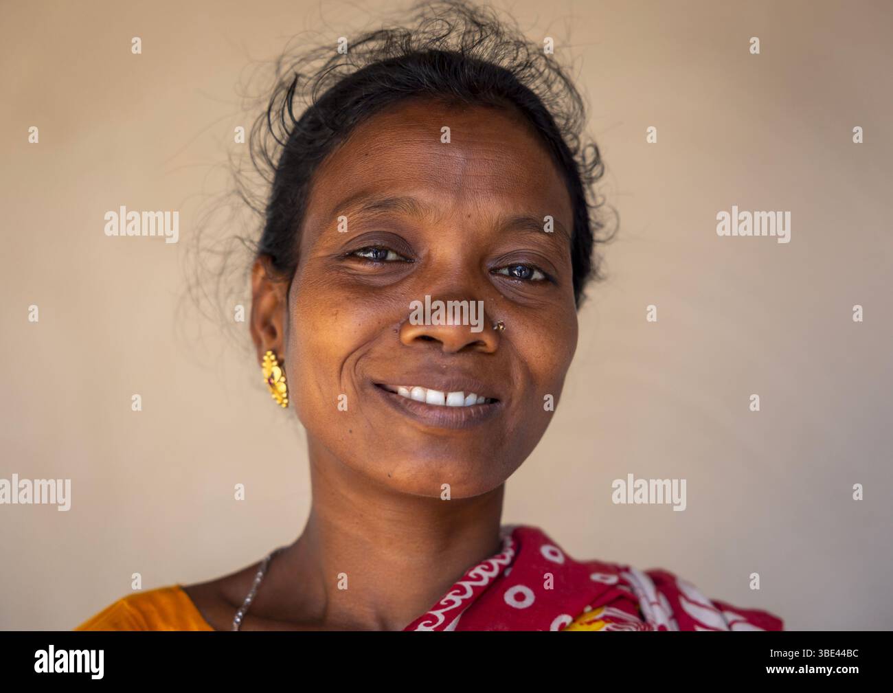 Portrait of a christian woman from Santal ethnic group, Rajshahi ...