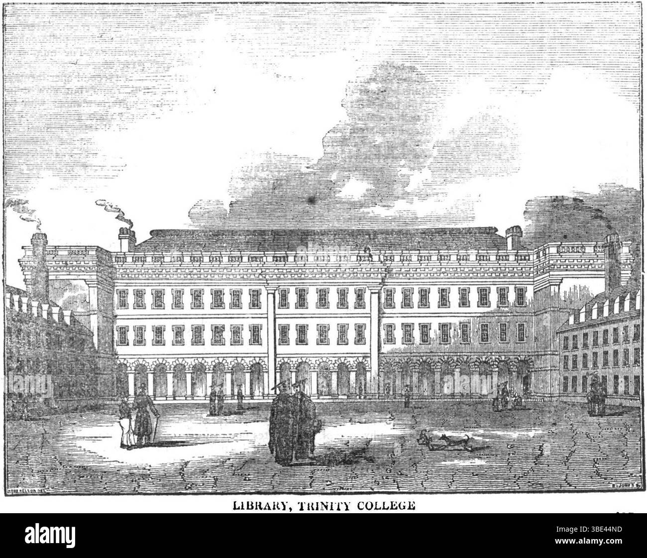 Dublin University, Library, Trinity College, 1835 Stock Photo - Alamy