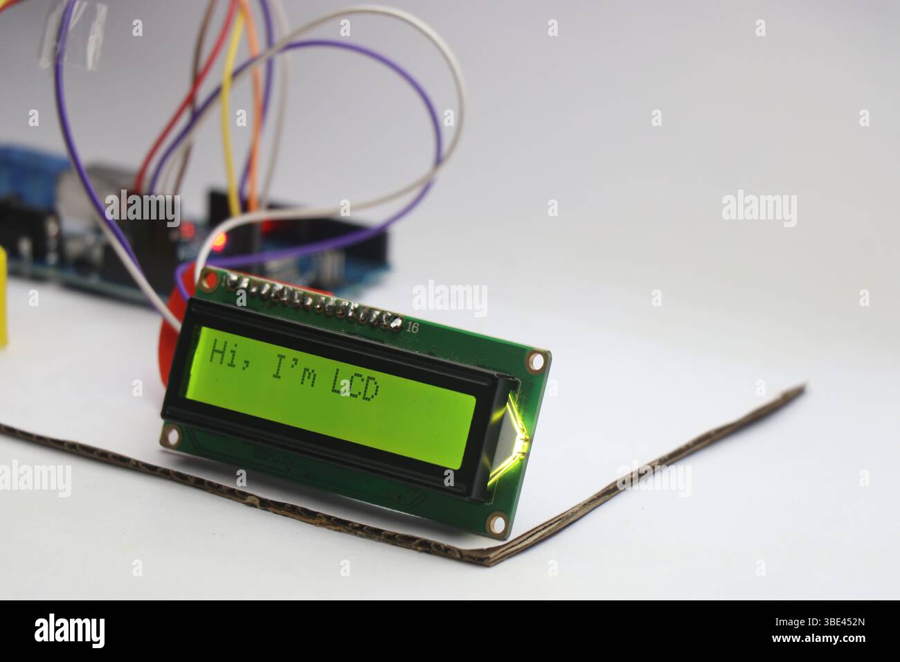 Liquid crystal display also known as LCD with I2C module connected to a ...