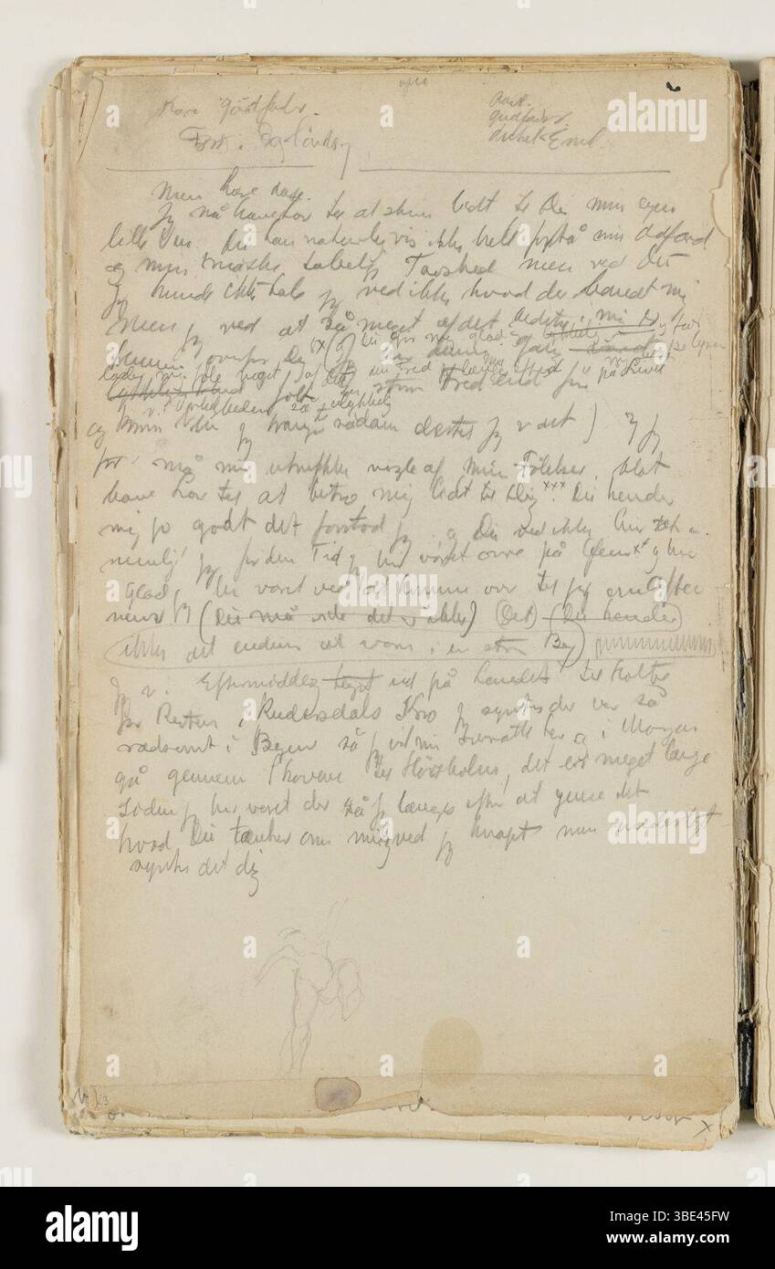 JA Jerichau II , Udkast til brev til Aase , hvor den tåbelige Tavshed ...